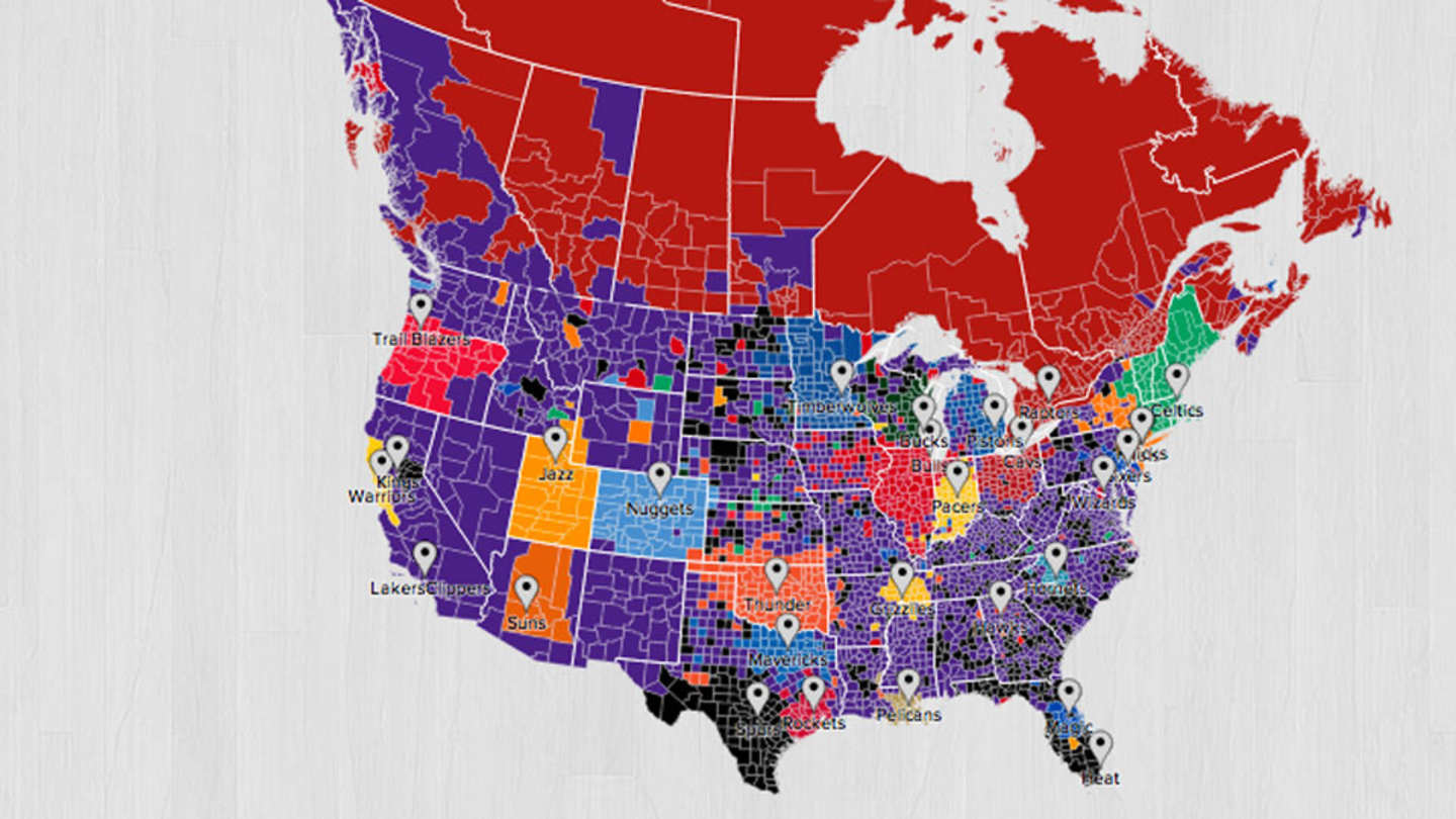 Twitter fan map shows Lakers are NBA's most national team - Sports ...
