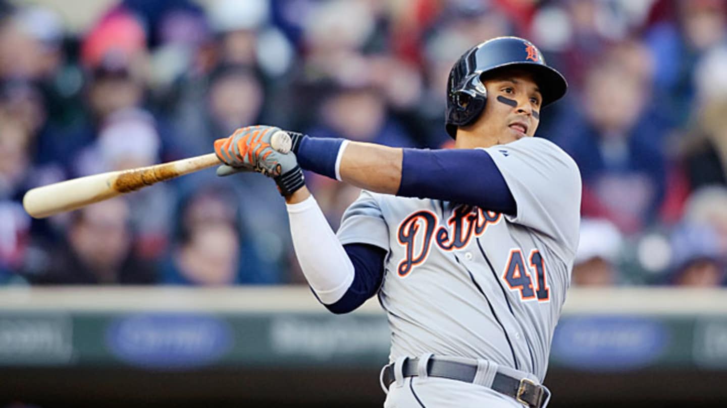 Tigers' Victor Martinez cuts thumb on bat rack, sits out - Sports ...