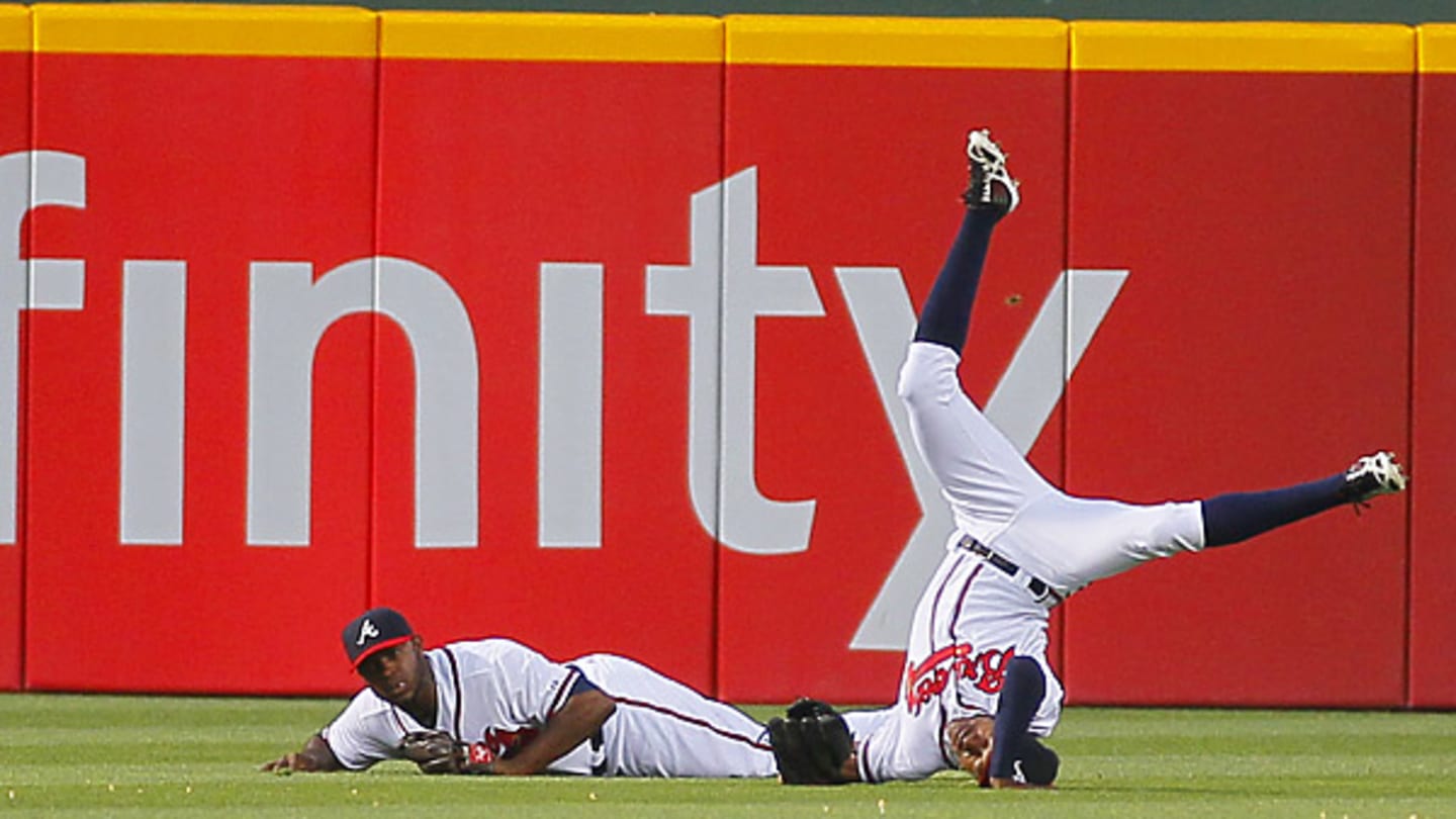 Watch: Justin and B.J. Upton collide while catching flyball - Sports ...