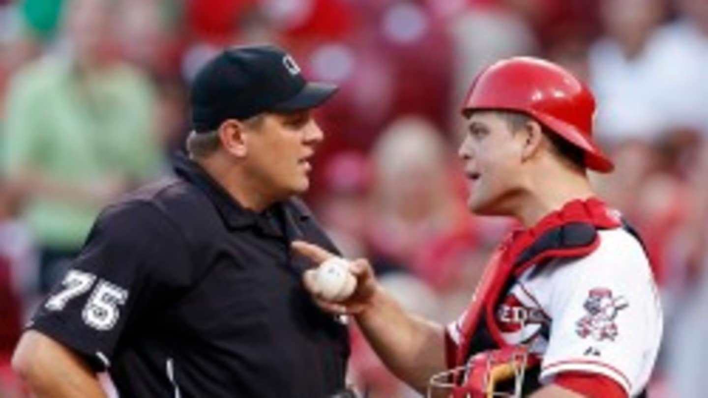 Reds catcher Devin Mesoraco suspended three games for bumping umpire ...