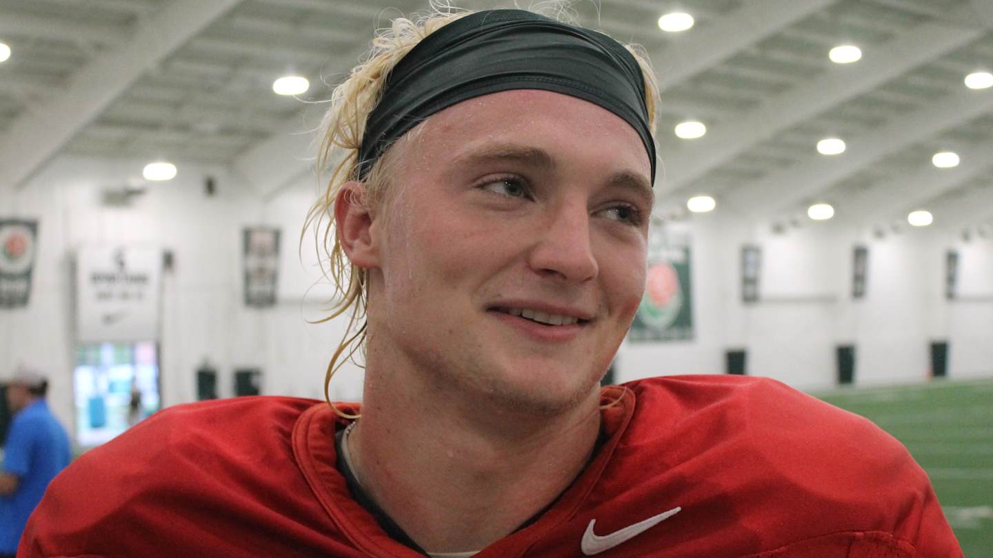 MSU QB Rocky Lombardi After Practice! - Sports Illustrated Michigan ...