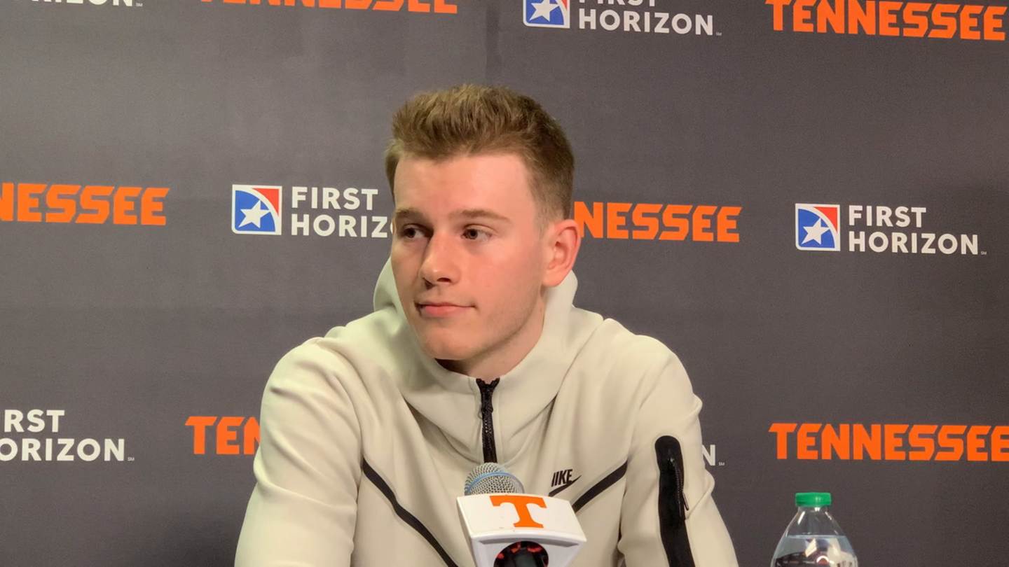 Watch: Tennessee Vols Guard Justin Powell Talks to Media Following Big ...