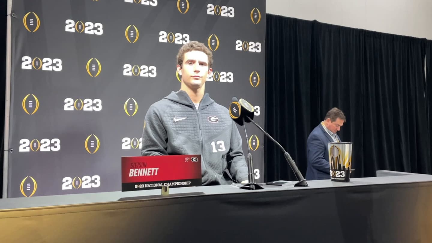 WATCH! Stetson Bennett at National Championship Media Day 2023 - Sports Illustrated TCU Killer ...