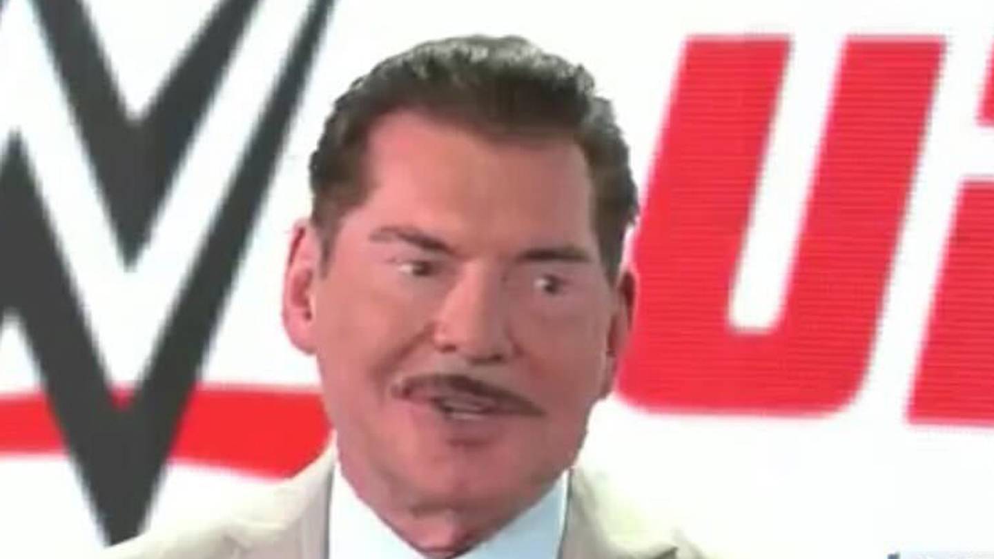 Vince McMahon has new look featuring jet-black hair and mustache ...