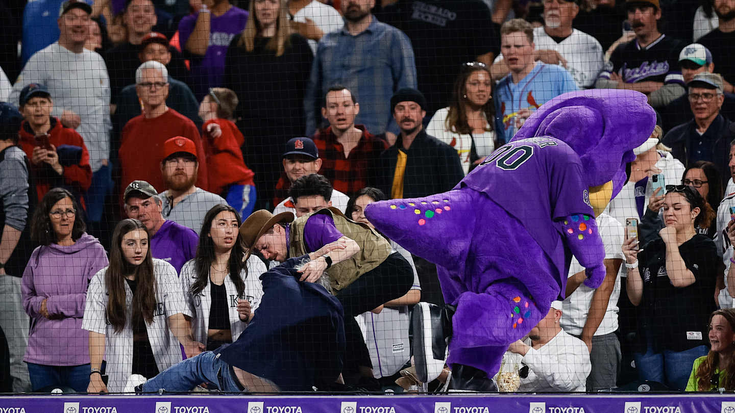 Watch: Fan Tackled Rockies Mascot Dinger During Game, Now Wanted by ...