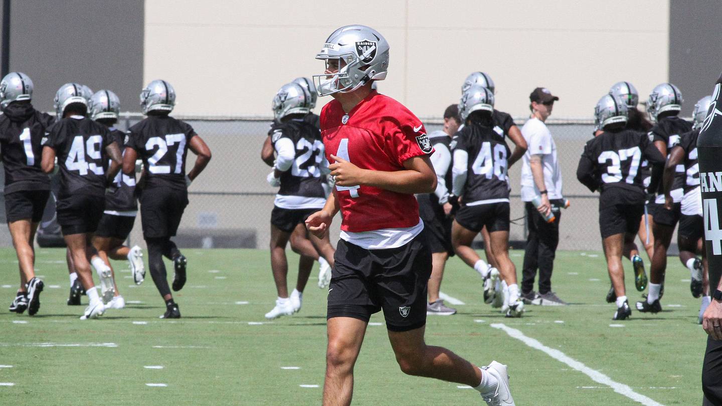 From Raiders Training Camp: QB Aidan O'Connell - Sports Illustrated Las ...