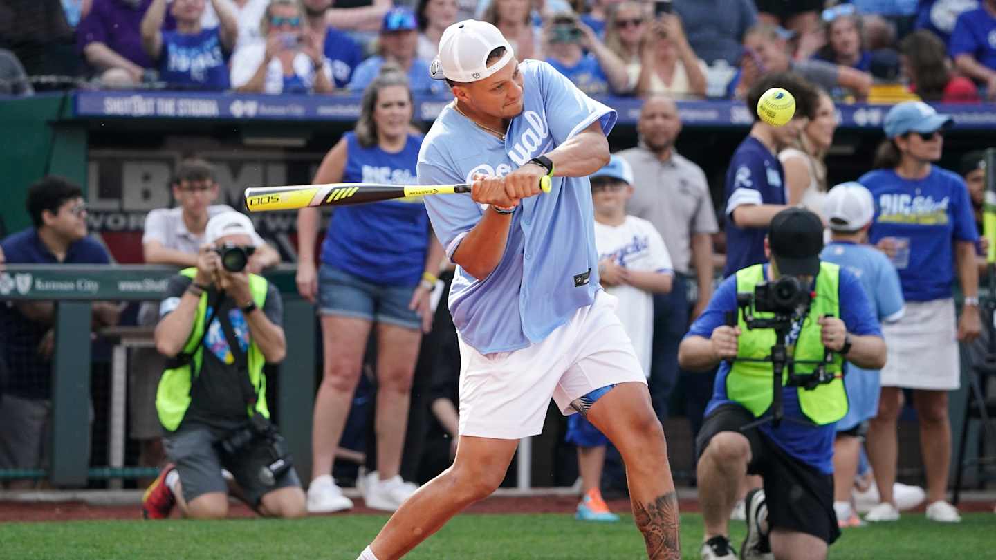 Patrick Mahomes Plays Softball in His Signature Adidas Shoes - Sports ...