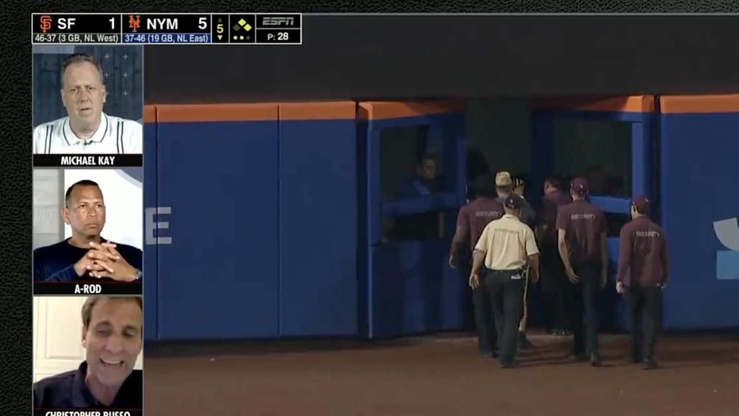 Mets Fan Fell Onto Field During Game and ESPN's KayRod Broadcast Didn't ...