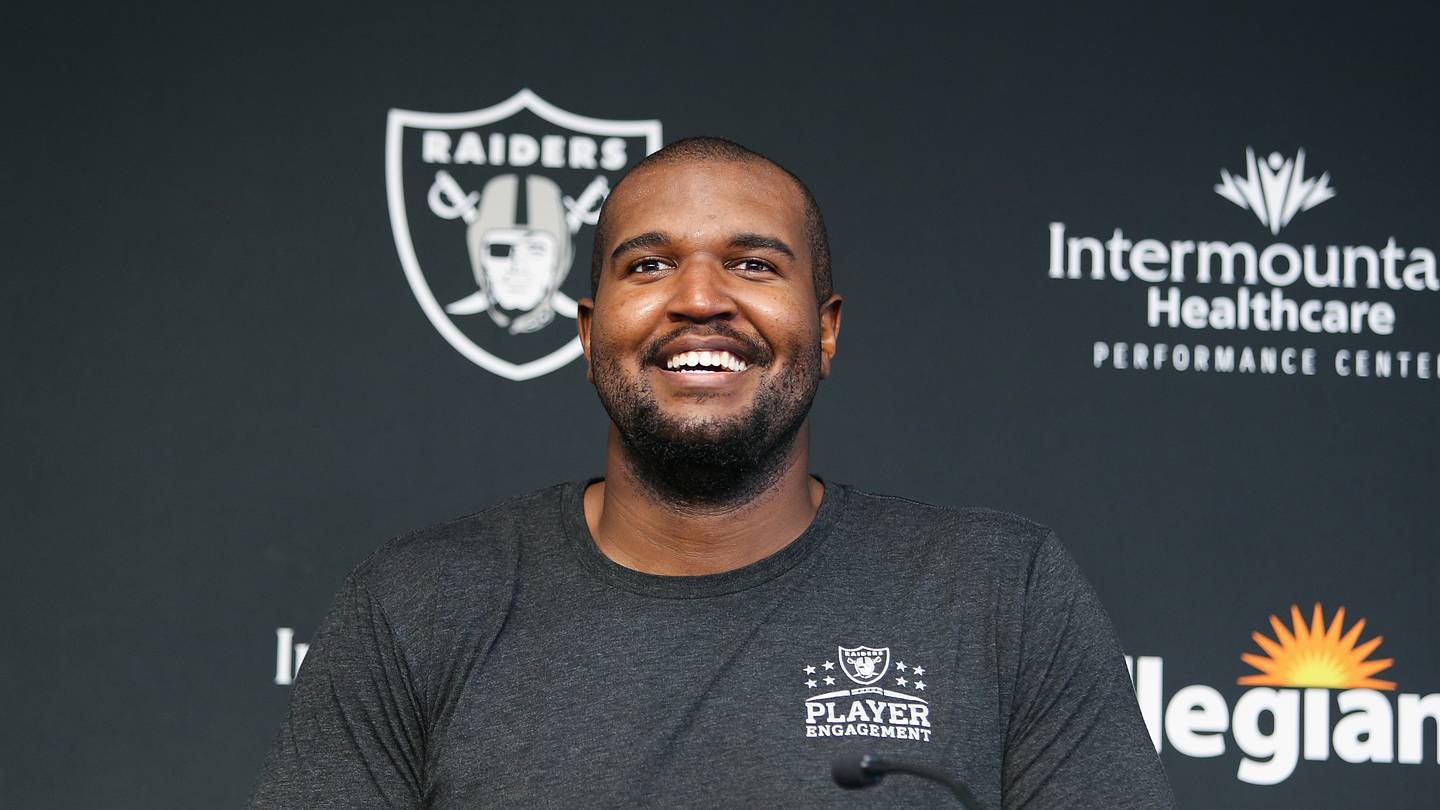 From Las Vegas Raiders training camp: OL Brandon Parker - Sports ...