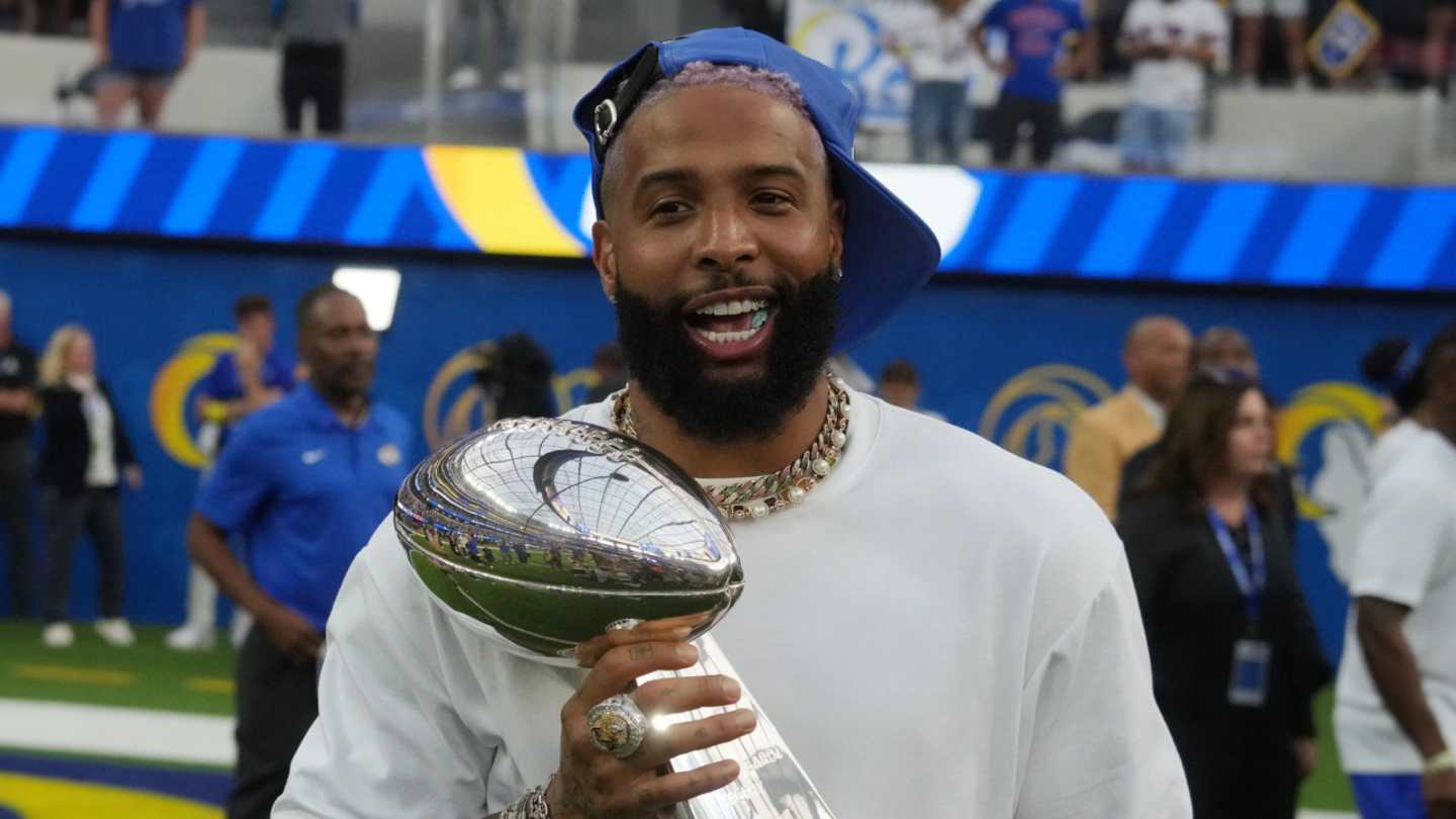 Odell Beckham Jr. Hoists Lombardi Trophy at Bills-Rams Game - Sports ...