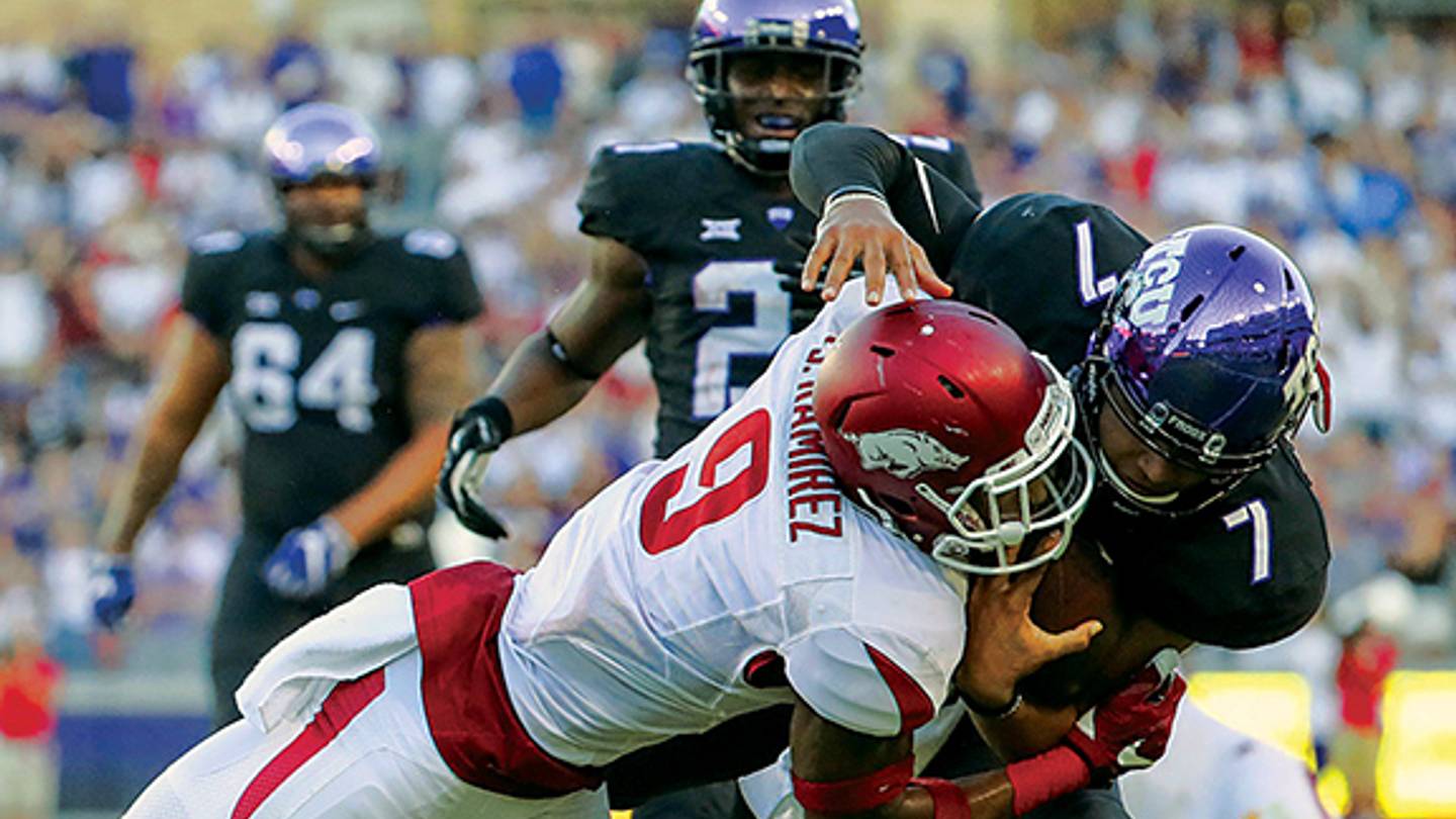 With Big 12 Commissioner Brett Yormack Looking, Arkansas Razorbacks ...