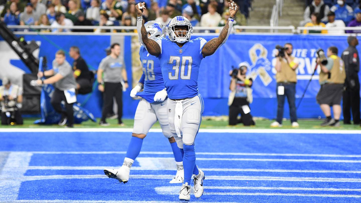 Detroit Lions Jamaal Williams can tie Barry Sanders touchdown record ...