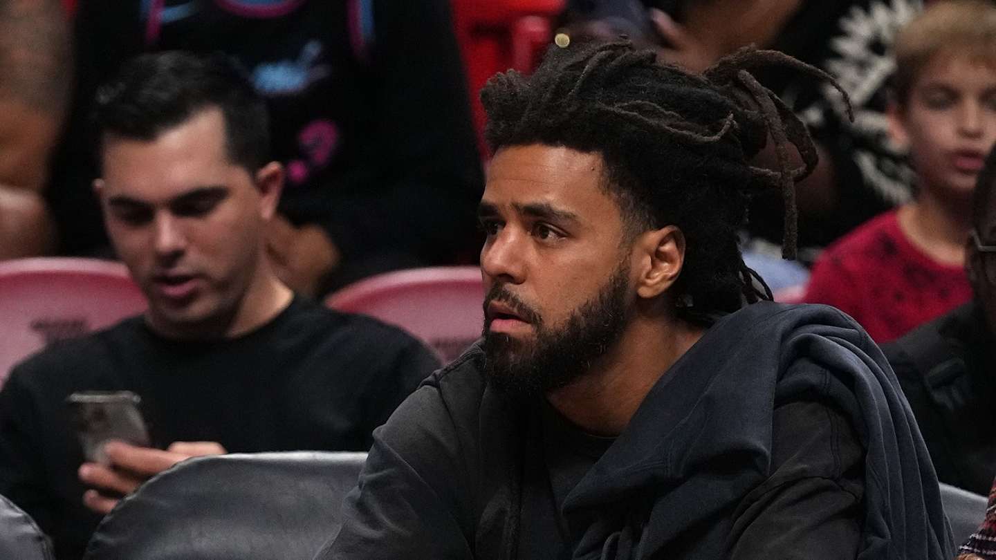 Rapper J. Cole Makes An Appearance At Miami Heat-Charlotte Hornets Game ...