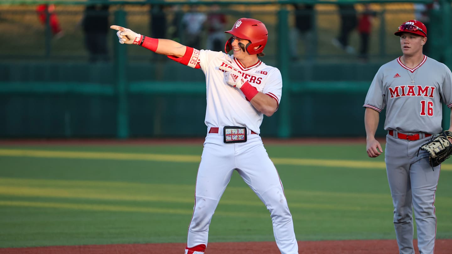No. 23 Indiana Baseball Beats Miami of Ohio 12-6 in Home Opener; Pyne ...
