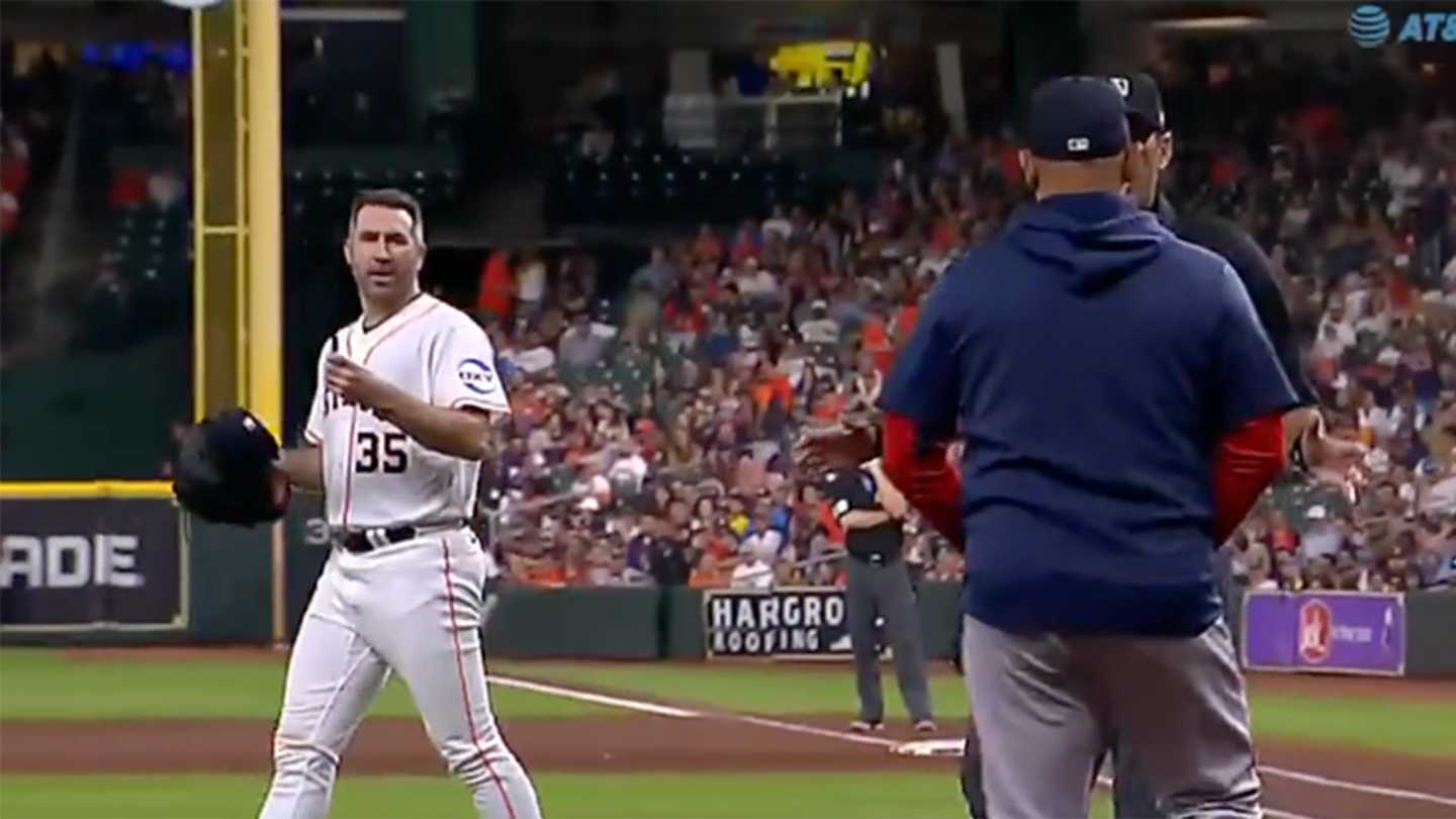 Hot Mic Picks Up Justin Verlander Delivering NSFW Message to Red Sox’s Alex Cora - Sports ...