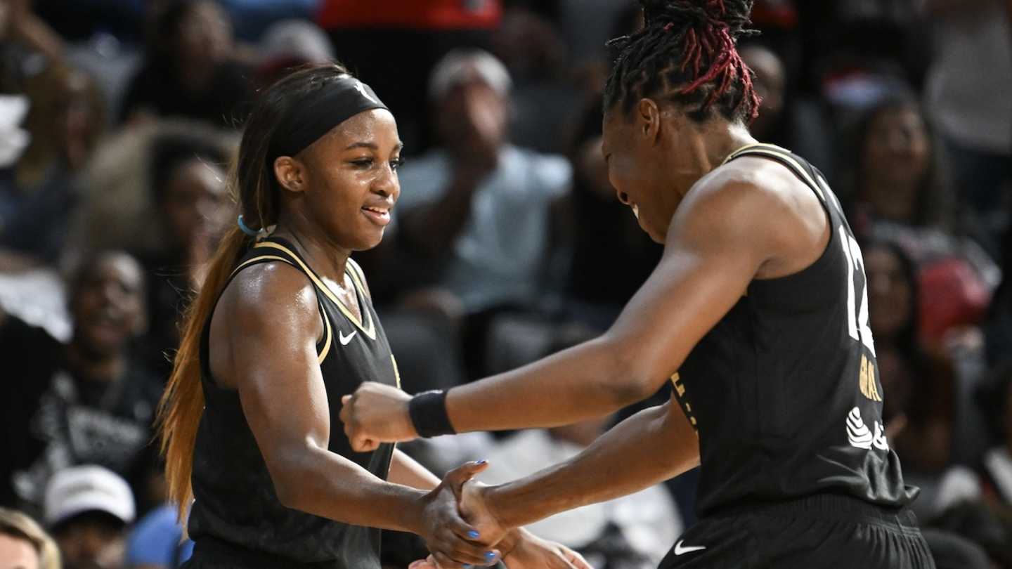 A'ja Wilson, Kelsey Plum, Jackie Young and Chelsea Gray Break WNBA ...