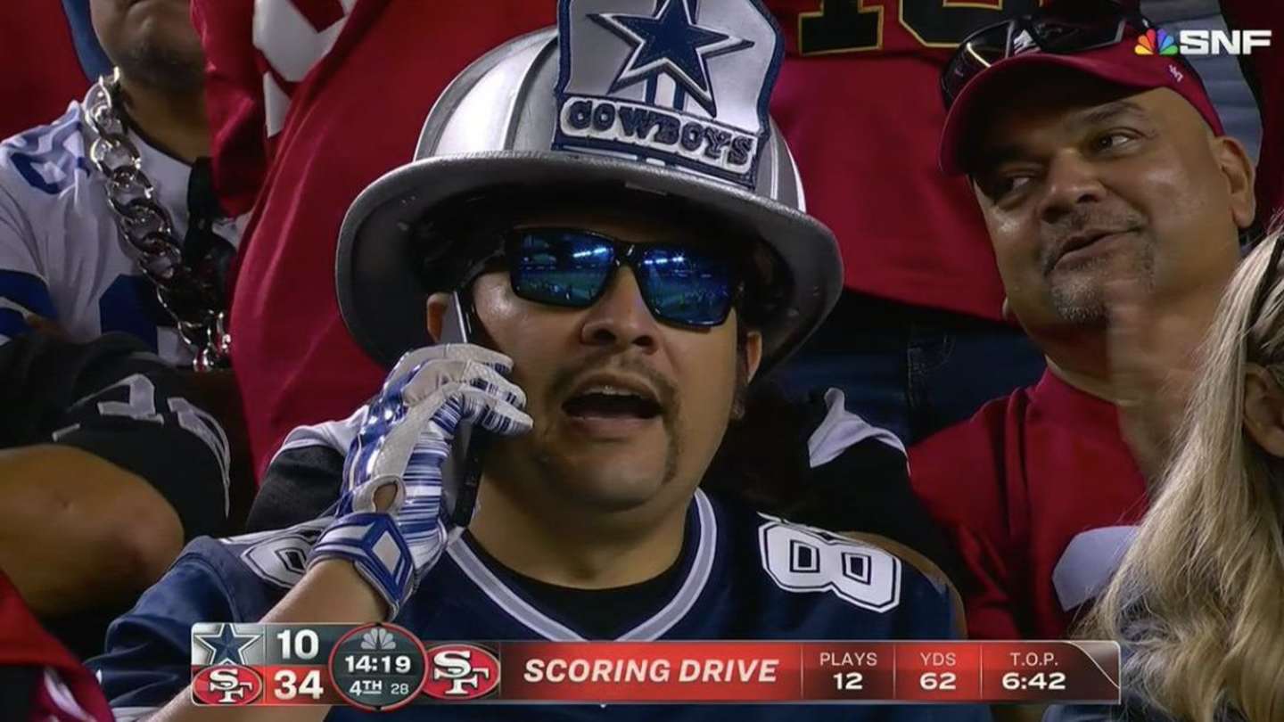 Sad Cowboys Fan on His Phone During Blowout Loss to 49ers Became a Sad ...