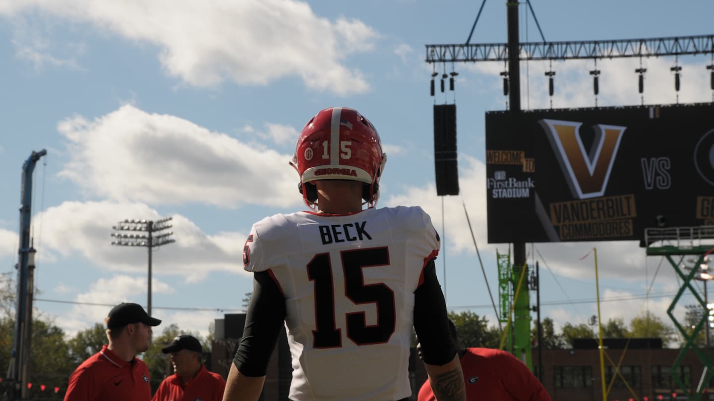 Georgia Football Quarterback Carson Beck Talks Win Over Vanderbilt Commodores - Sports ...