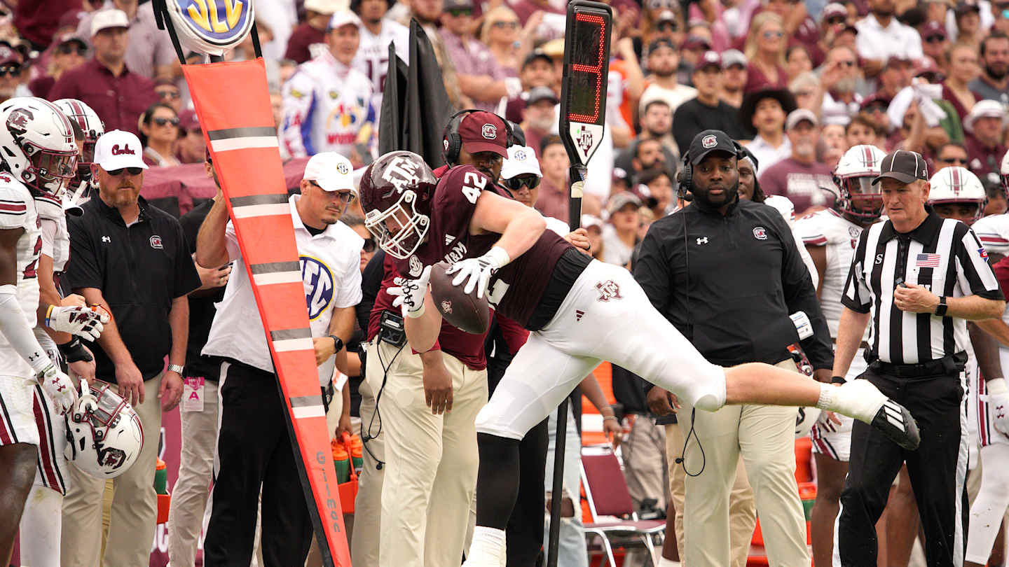 Texas A&M Aggies Discuss Max Wright's 'Non-Touchdown' In Win Over South ...
