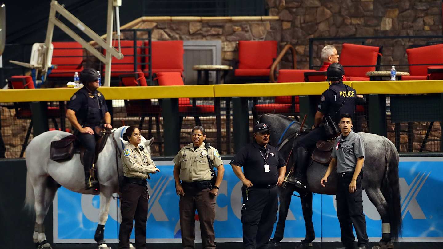 Diamondbacks Security Guarding Pool Following Rangers World Series Win ...