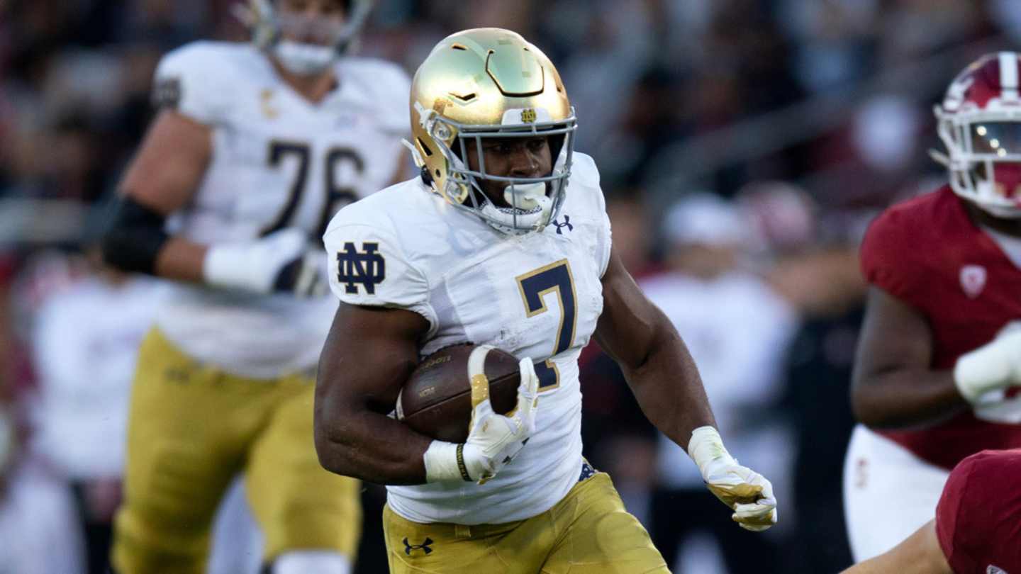 Notre Dame RB Audric Estime Speaks To Media At 2024 NFL Scouting ...