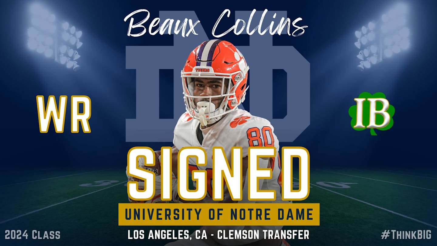 Notre Dame Signs Transfer Receiver Beaux Collins - Sports Illustrated ...