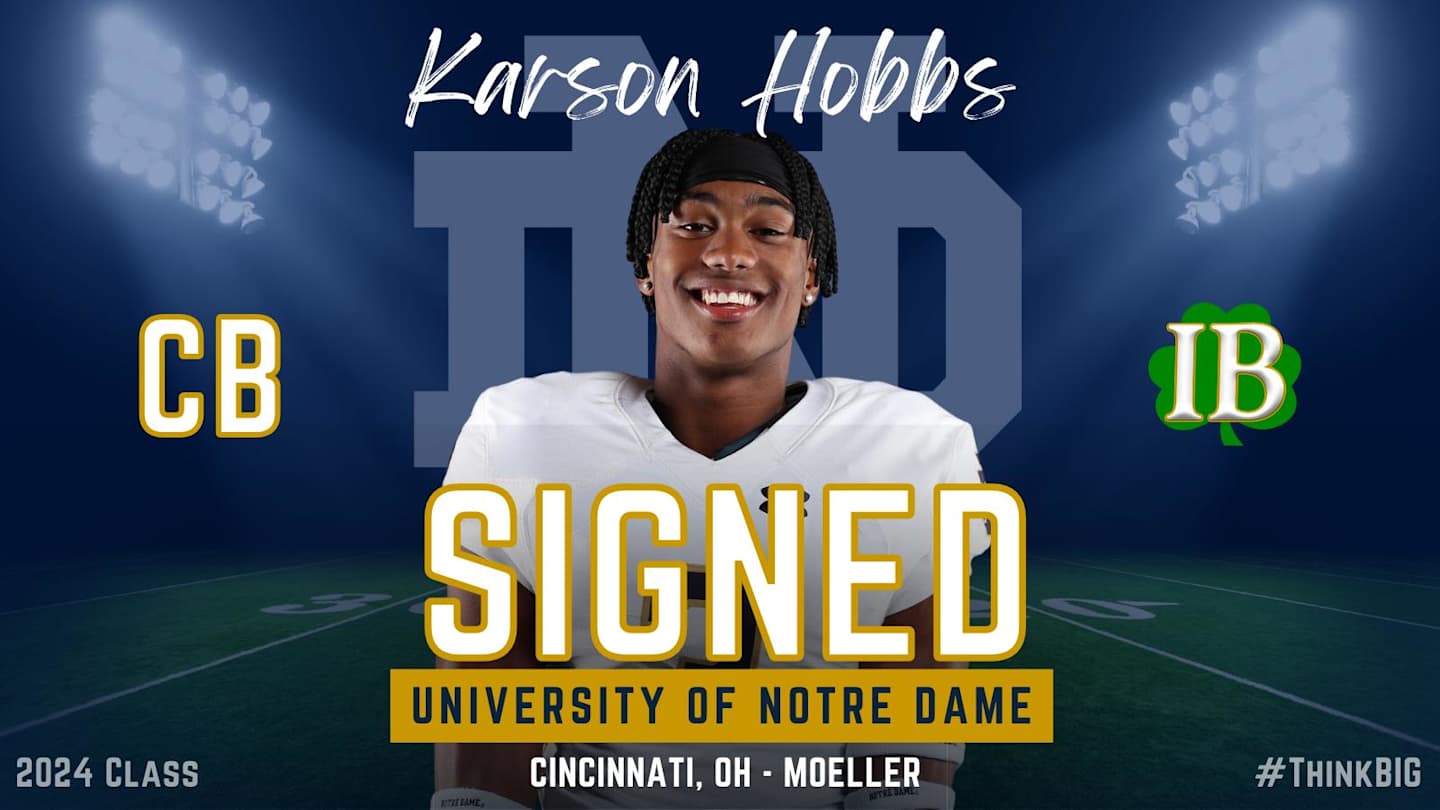 Notre Dame Signs Cornerback Karson Hobbs - Sports Illustrated Notre ...