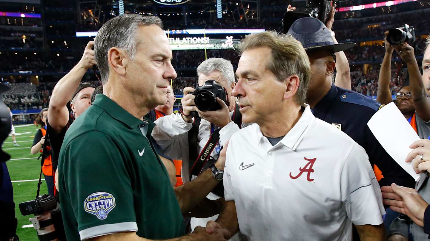 Michigan State's Mark Dantonio reacts to former boss Nick Saban's ...