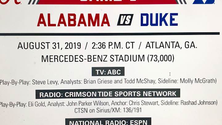 Alabama football-Duke football-Chick-fil-A Kickoff Game-preview ...