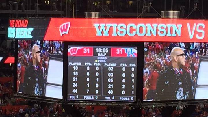 Wisconsin is playing Kentucky again, according to the scoreboard