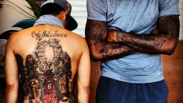lebron back tattoos