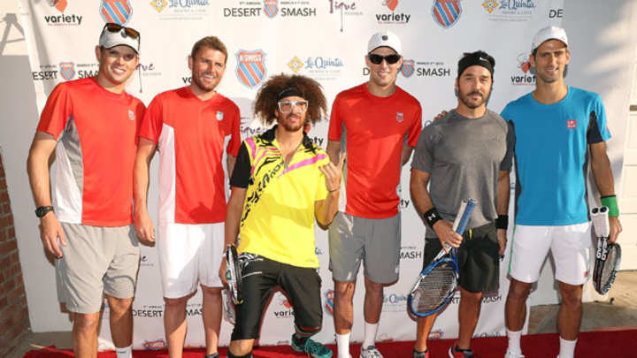 Redfoo, Jeremy Piven join Novak Djokovic and Mardy Fish on court ...