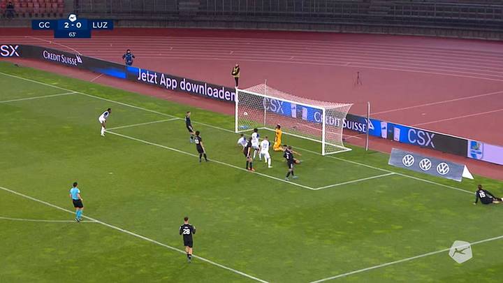 Bad goal kick leads to a great rabona goal by Abubakar in Switzerland