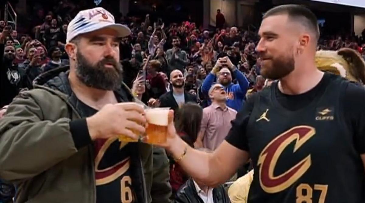 Jason and Travis Kelce Absolutely Delete Beers in Chugging Competition ...