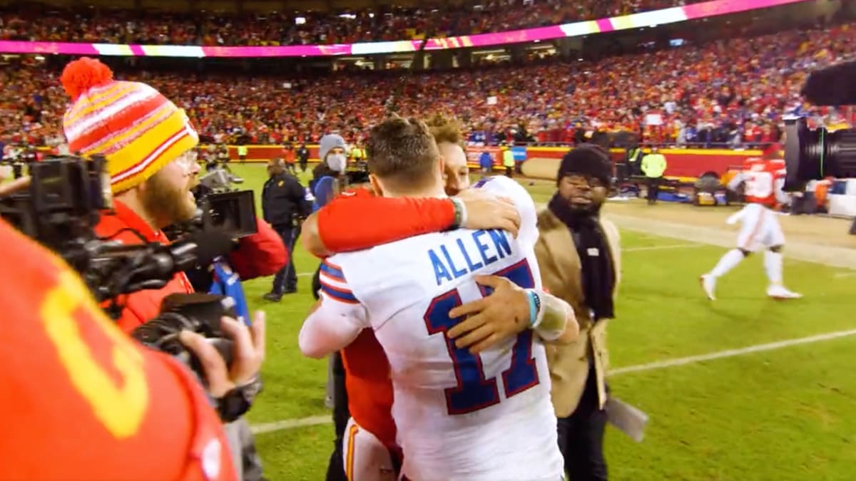 Watch Patrick Mahomes Runs Across Field To Shake Hands With Josh Allen