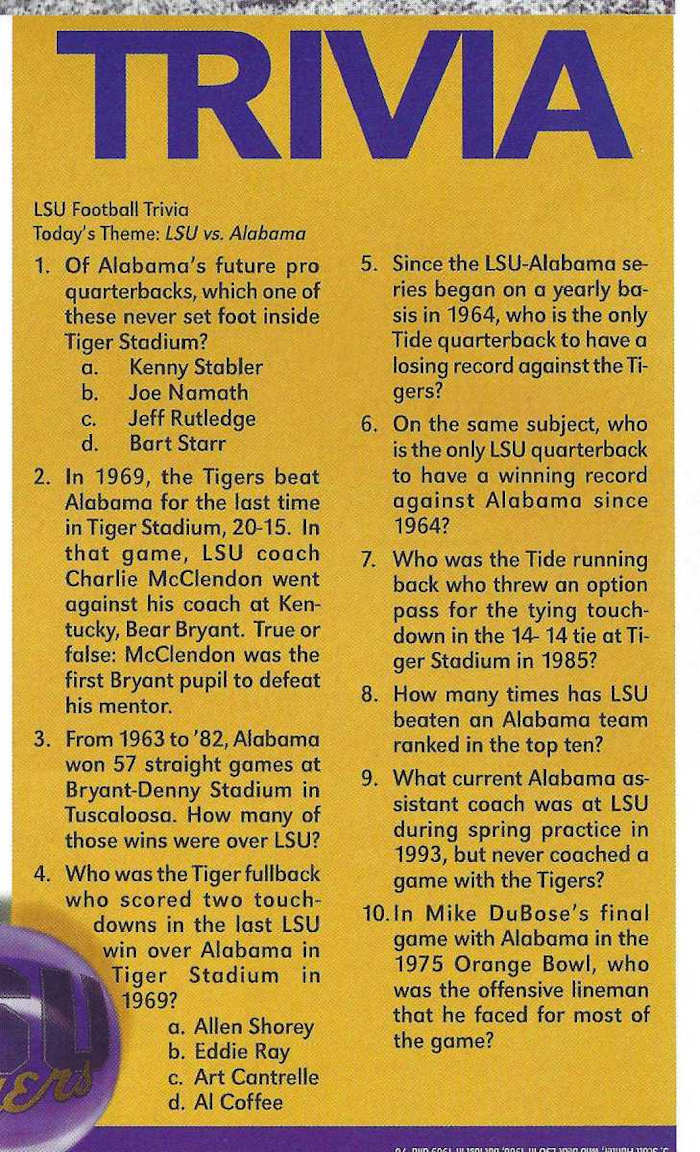 Alabama Football - Alabama vs. LSU football - Alabama football 1998 ...
