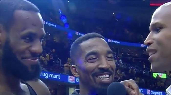 LeBron James crashes Richard Jefferson, J.R. Smith interview - Sports ...