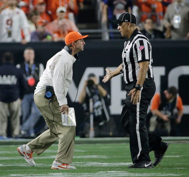 Clemson-Alabama clock error: Dabo Swinney angry reaction - Sports ...