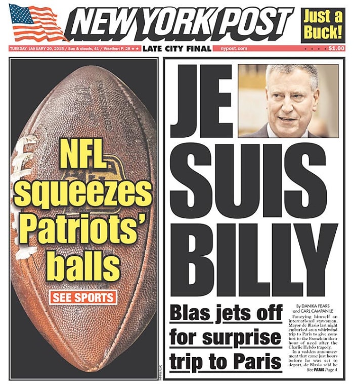 Deflategate headlines showcase best of New York tabloids - Sports ...