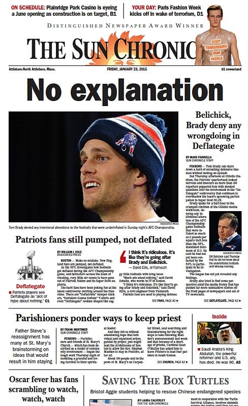 Deflategate headlines showcase best of New York tabloids - Sports ...