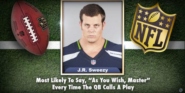 Jimmy Fallon roasts J.R. Sweezy on Tonight Show Superlatives - Sports ...