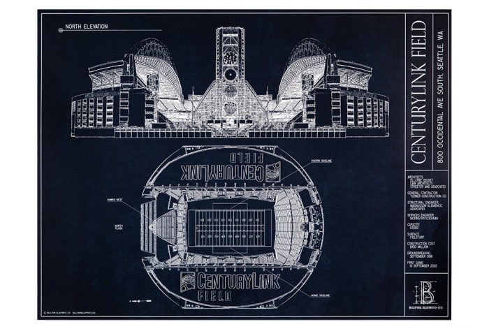 Hand-Drawn Blueprints of Famous MLB and NFL Stadiums - Sports Illustrated