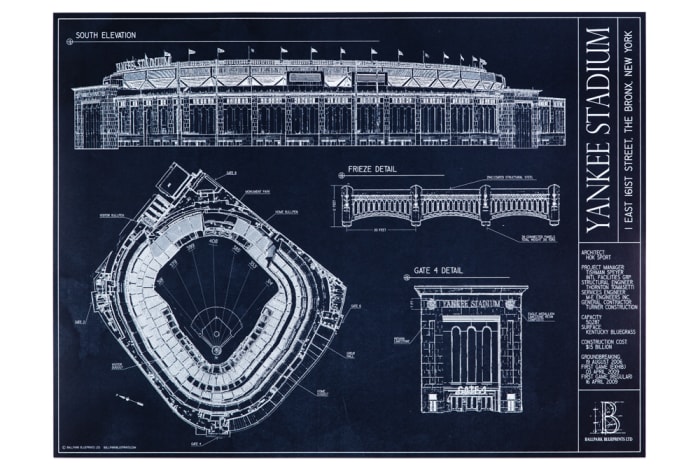 Hand-Drawn Blueprints of Famous MLB and NFL Stadiums - Sports Illustrated