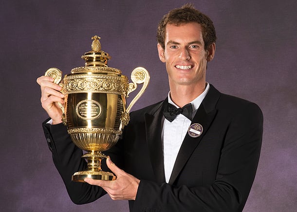 Andy Murray's dogs pose with the Wimbledon trophy - Sports Illustrated