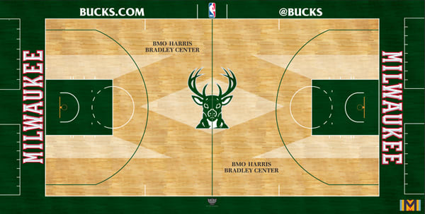 Bucks show off angular new court design - Sports Illustrated