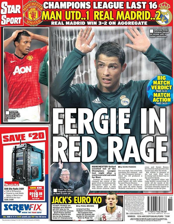 Newsstand: British Tabloids Aflare After Man United's Controversial ...