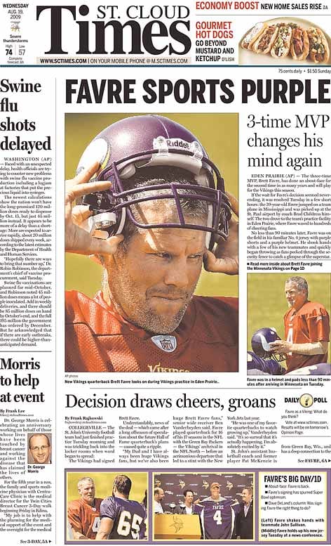 Brett Favre Newspaper Headlines - Sports Illustrated