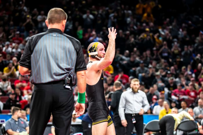 Iowa's Alex Marinelli Wins 4th B1G Title - Sports Illustrated Iowa ...