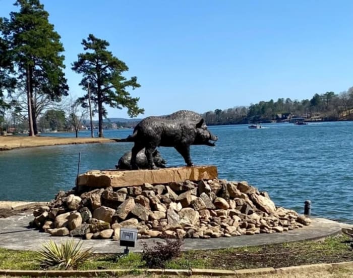 Arkansas football: Sam Pittman builds "Slobbering Hog" statue on ...