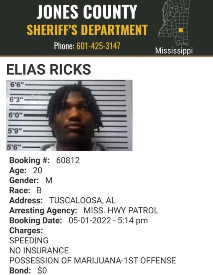 Alabama CB Eli Ricks Arrested in Mississippi - Sports Illustrated ...